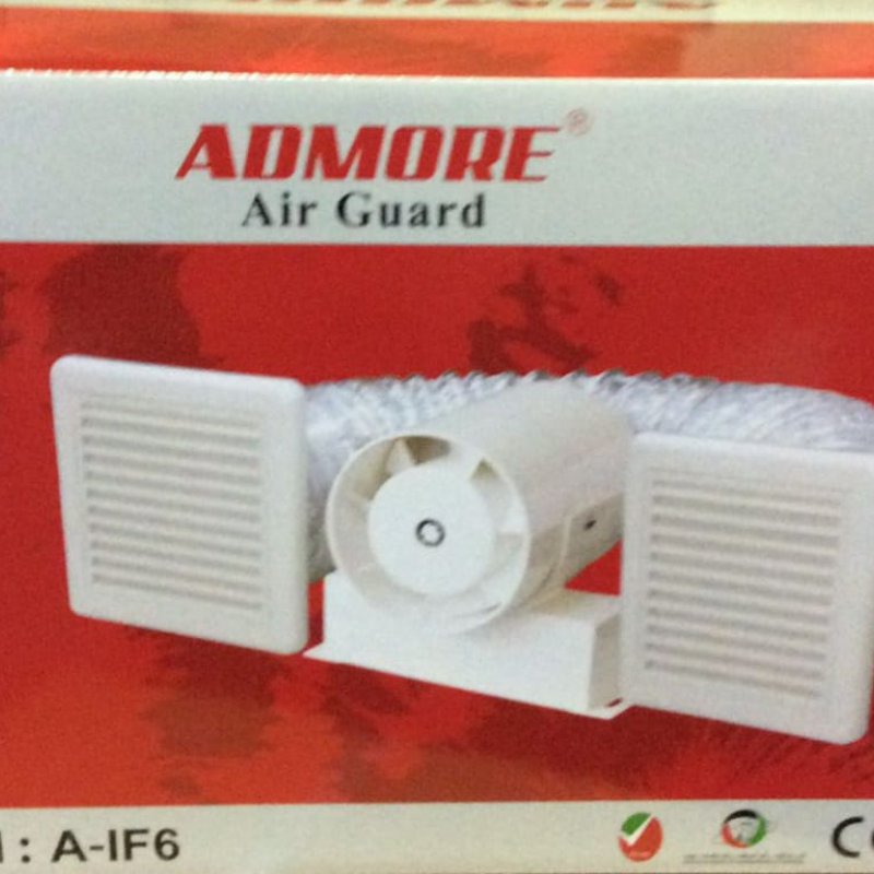 A-IF6FS - 6 INCHES DUCT INLINE EXIAL FAN WITH GRILL & ALLUMINIUM DUCT ...