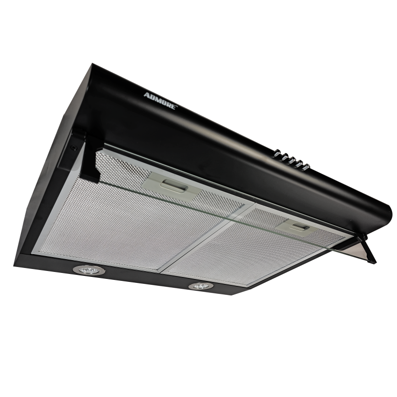Admore 60cm Black Kitchen Hood | 3 Speed Switches | LED Lamps | Metal ...
