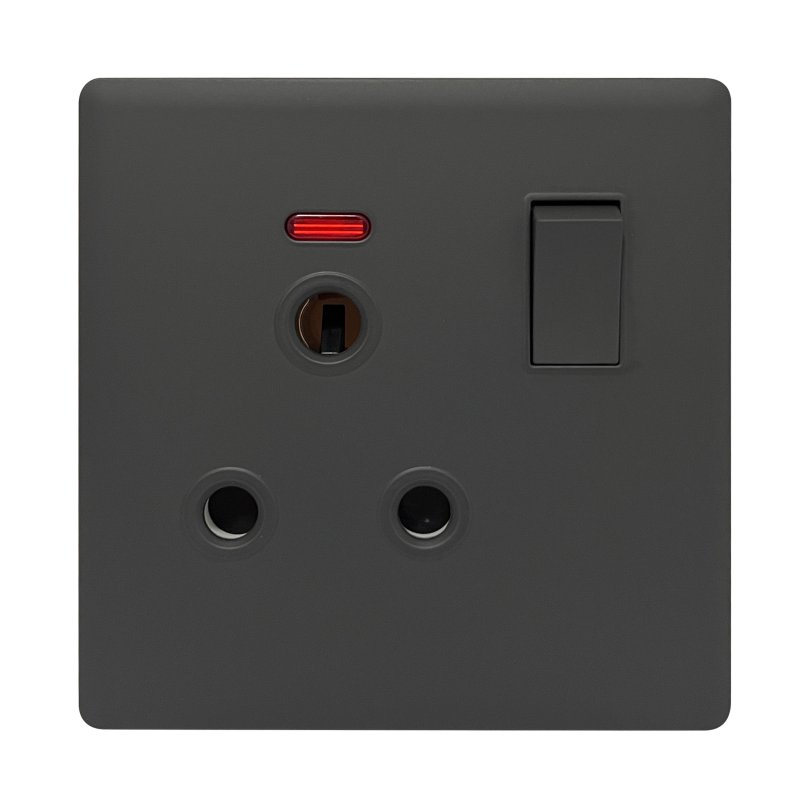 SB429 - 15A 1 GANG SWITCH SOCKET SOFT TOUCH BLACK ADMORE