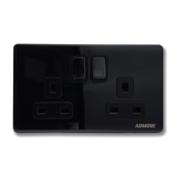 AB429 - 15A 1 Gang Switch Socket Black Nickle Admore