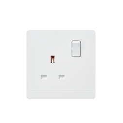 13A 1GANG SWITCH SOCKET PC WHITE